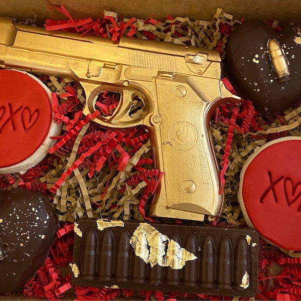 GUN MOLD, Gun & Bullets Chocolate Mold, Soap Mold, Hunter Theme Cake ...