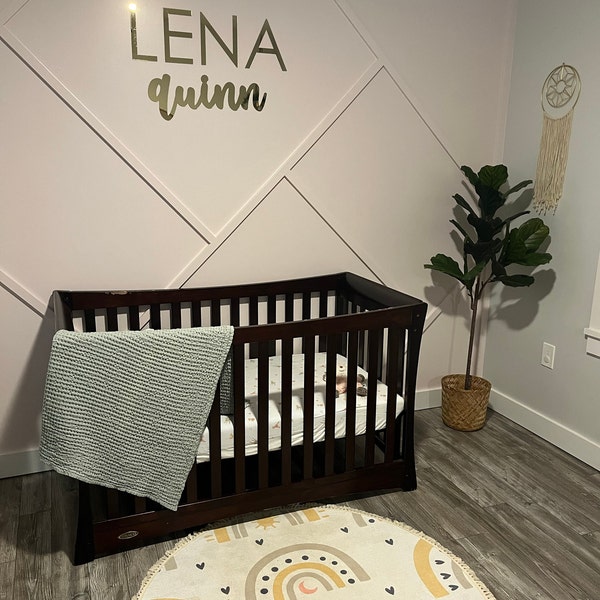 First and Middle Sign Name - Gold Mirror Name Sign - Custom Name Sign ...