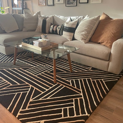 Exclusive Luxury Modern Geometric Runner Rug,hand Tufted Rug.beautiful ...