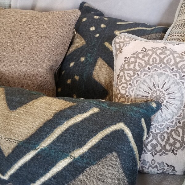 Authentic White/black Mudcloth Table Runner African Bogolan Fabric Boho ...