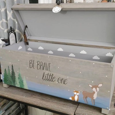 Toy Box Rolling Toy Box Toy Bin Kids Toy Chest Wood Toy Box Toy Box on ...