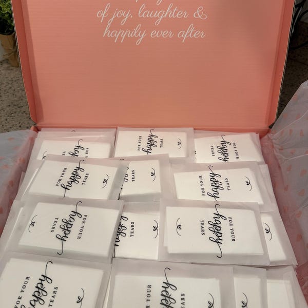 Wedding Tissues Packs for Guests -happy Tears Tissues Packs for Wedding ...
