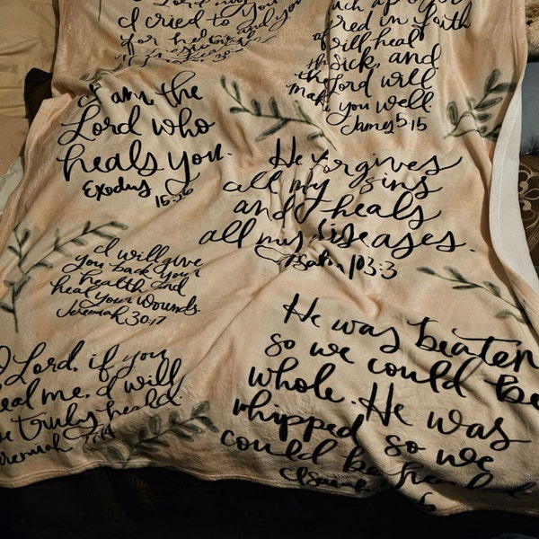Healing Scriptures Throw Blanket, Prayer Bible Verse - Etsy