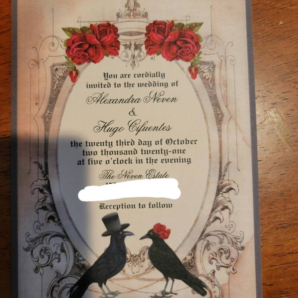 Halloween Wedding Invitation, Goth Wedding Invite, Crow Wedding ...