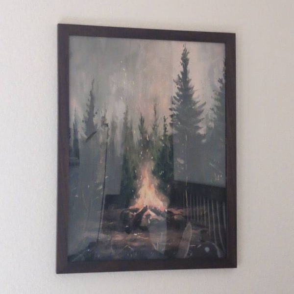 Peinture d'orignal caché antique imprimable, peinture de paysage ...