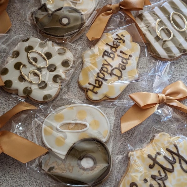 Number Custom Anniversary Cookies Set of 6 Crunchy Shortbread Cookies ...