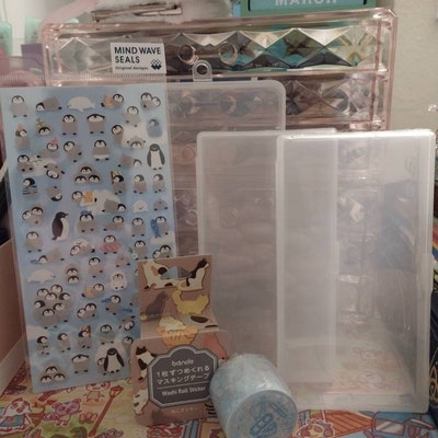 LARGE Loose Sticker Storage Box Planner Storage Clear Plastic Storage ...