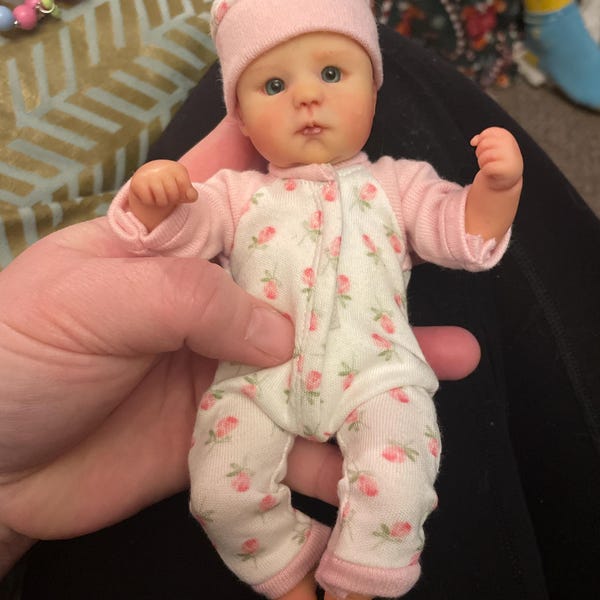 7 Inch Winter Doll Clothes Outfit for Mini OOAK Polymer Clay Baby Dolls ...