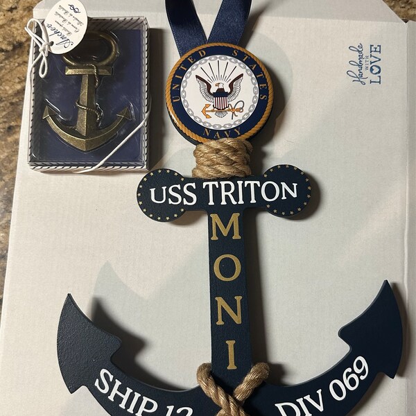 Personalized Navy Anchor Door Decoration: Graduation, Bootcamp, PIR ...