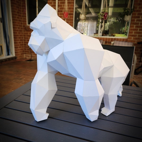 King Kong Paper Craft, Digital Template, Origami, PDF Download DIY, Low ...