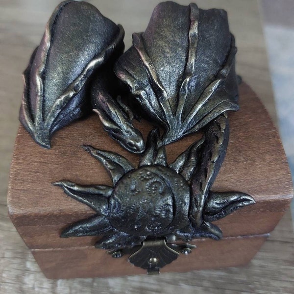 Bronze Dragon Box Wooden Wedding Box for Rings Proposal Box Ring ...