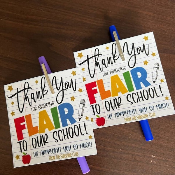 Flair End of Year Gift Tag for Teacher Admin Staff Appreciation, Thank ...