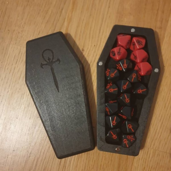 Wooden Dice Box Black Coffin | Vampire the Masquerade (vtm) - Etsy
