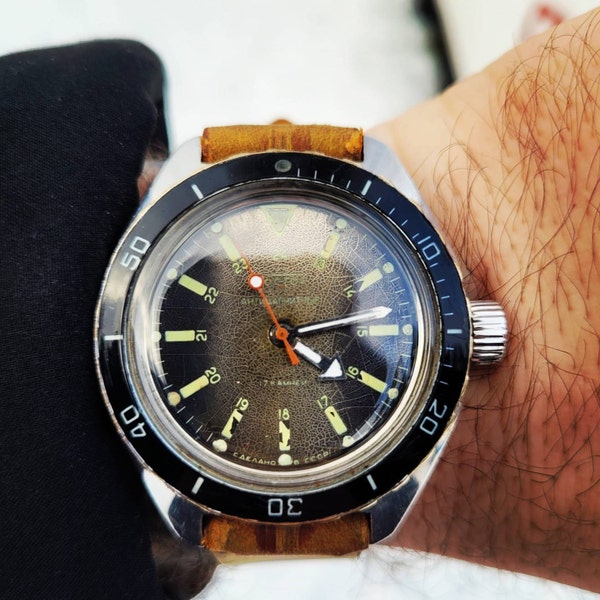 RARE! Raketa Vintage Men's Watch "rocket" . Watches +hand Made Leather ...