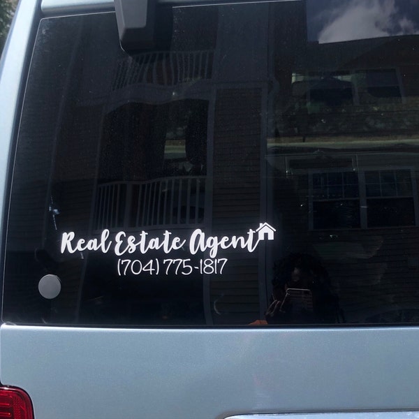 Real Estate Agent Car Decal With Custom Personalization Real Estate ...