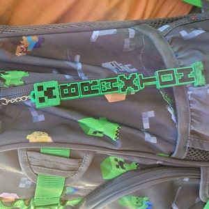 Minecraft Creeper Personalized Custom Name Tag Keychain - Etsy
