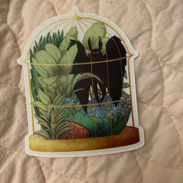 Mothman Terrarium Sticker - Etsy