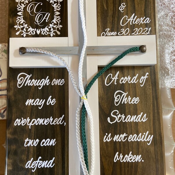 Cord of Three Strands, Wedding Braid Cross, Wedding Ceremony, Unity ...