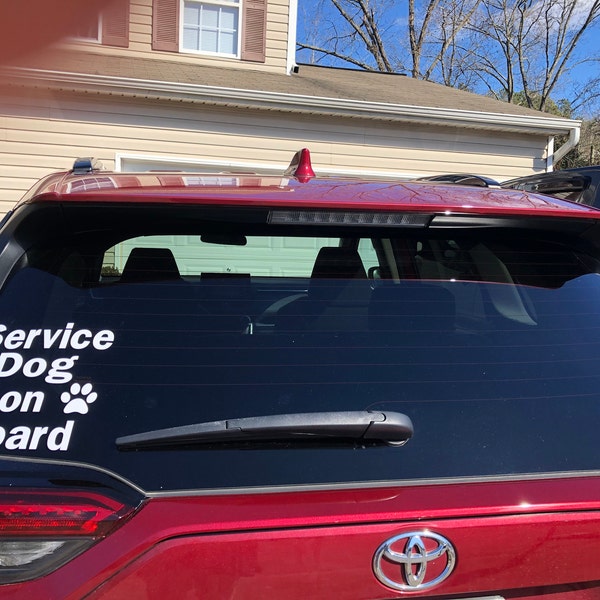 SERVICE DOG on Board Car Decal Permanent Sticker Medical Alert Notice ...