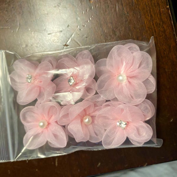 2 Organza Rolled Roses Chiffon Roses Organza Roses Chiffon Flowers ...