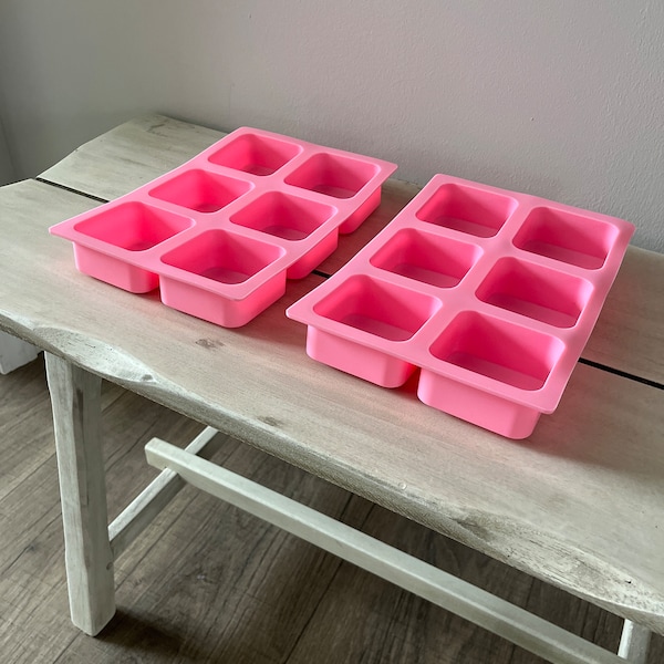 8 Cavities Square Rounded Edge Silicone Soap Mold Square Soap Mold ...