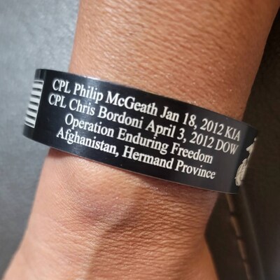 Black Memorial Bracelet customize Your Own KIA Bracelet / Remembrance ...