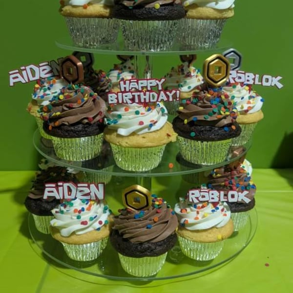 Roblox Birthday Party Customizable Cupcake Donut or Pastry Toppers ...