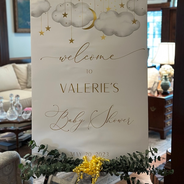 Gender Neutral Baby Shower Welcome Sign, Twinkle Twinkle Little Star ...