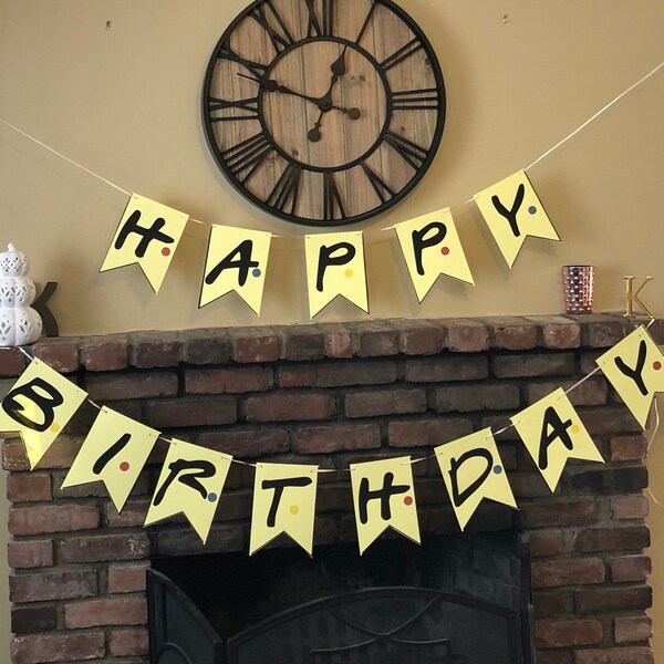 FRIENDS Themed Happy Birthday Banner Instant Download TV Show Birthday ...