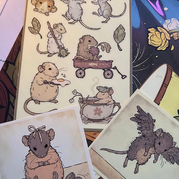 Rowdy Rats- Whimsical Art Print - Etsy