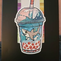 Boba Tea Shark Sticker Set - Etsy UK
