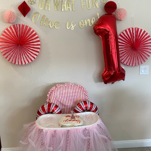 Oh What Fun It is to Be One Banner, Winter 1st Birthday Decorations ...