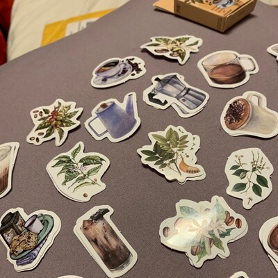 Coffee Stickers Set, Cafe Drinks Stickers Pack, Latte, Cappuccino, Tea ...
