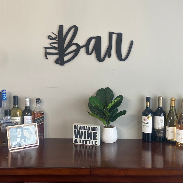 Bar Sign/ Large Word Decor/ Home Bar Sign/ Wooden Bar Sign / Man Cave ...