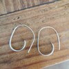 Silver Hoop Earrings, Curl Hoops, Threader Earrings, Brushed Silver ...