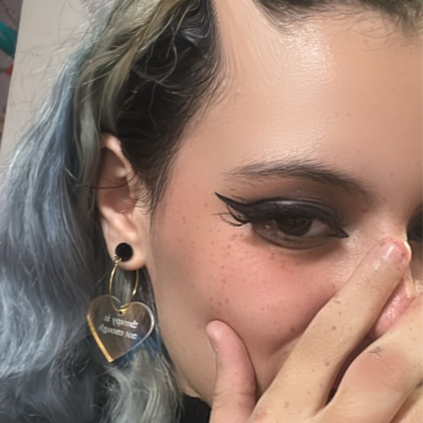 Iridescent Therapy is Not Enough I Need to Bite People Heart Hoop ...