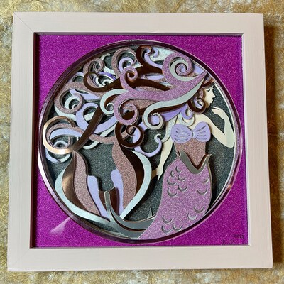 3D MERMAID Svg TROPICAL Shadow Box for Cricut for Silhouette - Etsy