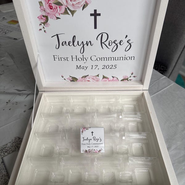First Holy Communion Chocolate Box, Gift for Guest, Boy Communion ...