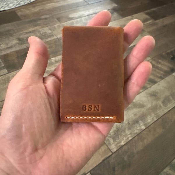 Slim Leather Card Holder, Minimalist Wallet for Men and Women, Simple ...