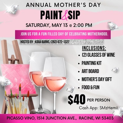 Sip and Paint Flyer, DIY Flyer Design Template, Paint and Sip Flyer ...