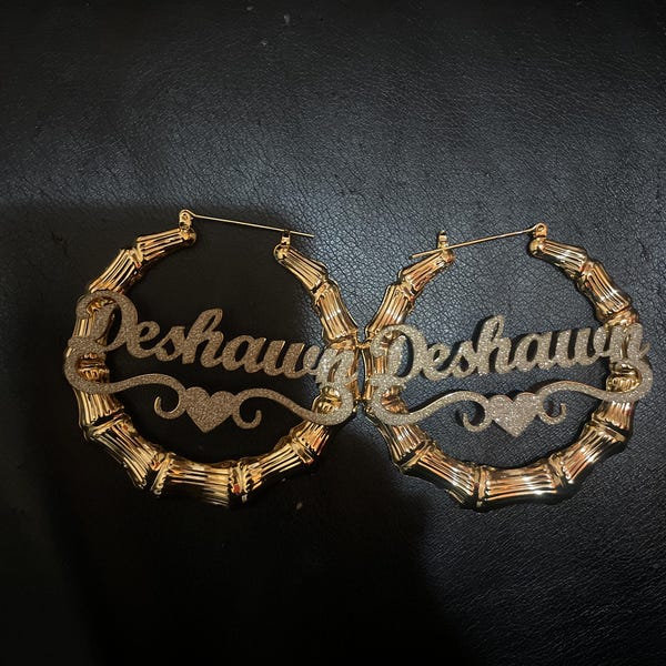 Custom Name Hoop Earrings, Large Hoop Earrings, Personalized Name ...