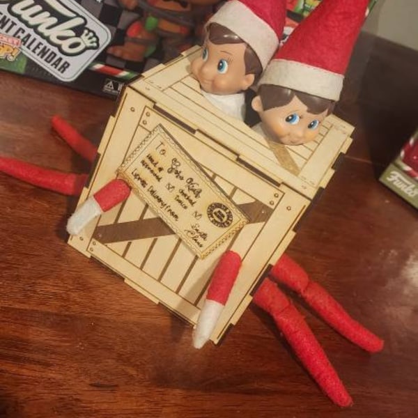 Elf Arrival Box Crate SVG, Christmas Laser Cut File (digital Download ...