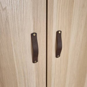 Thick Flat Leather Drawer Handles Leather Cabinet Pulls | Etsy