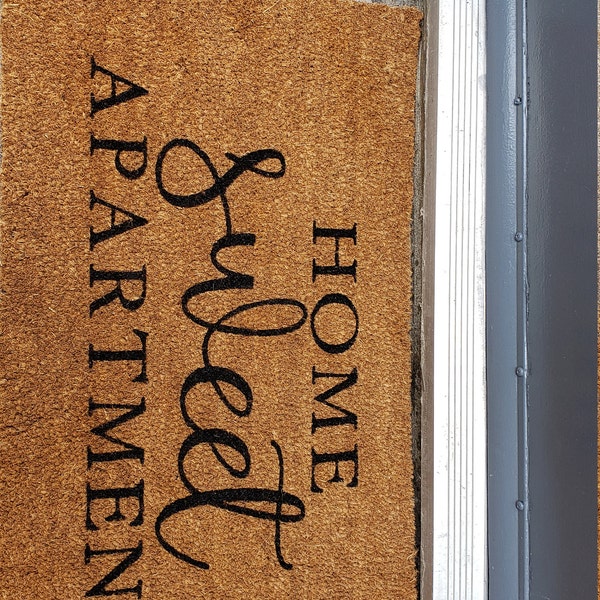 Home Sweet Apartment Welcome Mat Front Porch Decor Cute Doormat Wedding ...
