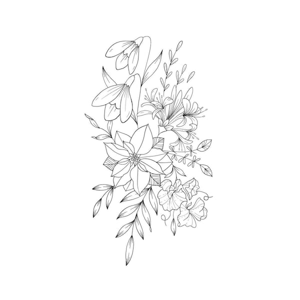 How to Draw Flowers Volume 2, Printable Worksheets, Flowers for Bullet ...