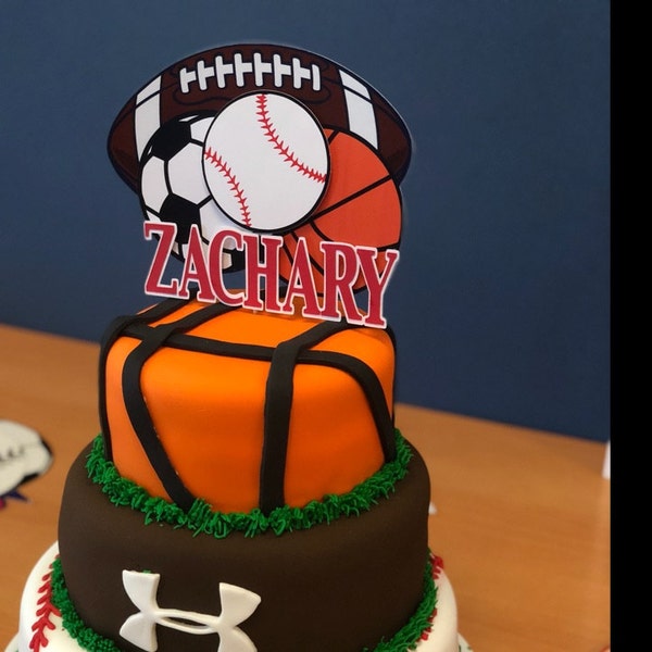Sports Themed Cake Topper - Etsy