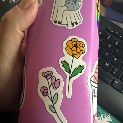 Marigold Sticker, October Birth Flower Sticker, Water Resistant and ...