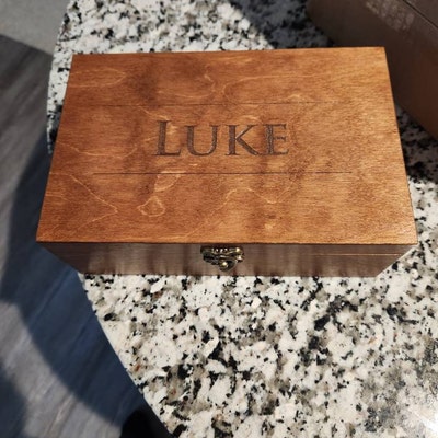 Custom Engraved Logo Box, Personalized Box With Logo, Logo on Wooden ...