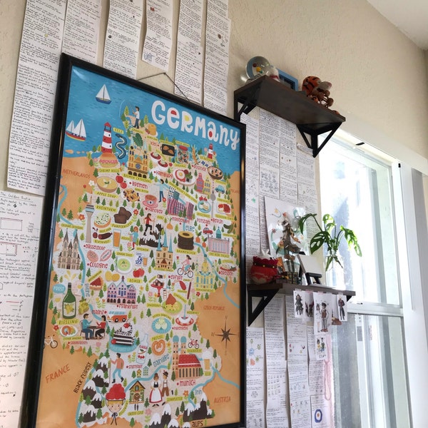 Germany Map Poster - Germany Map - Map of Germany - Illustrated Germany ...