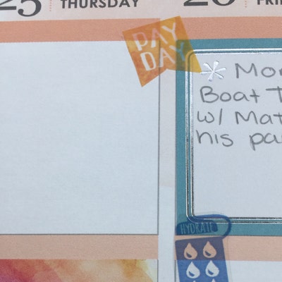 Payday Flag Printable Planner Stickers, Watercolor Payday Flag Stickers ...